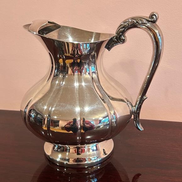 Dining | Vintage Crescent Silver Plated Pitcher Carafe Jug With Ice Lip ...